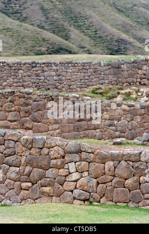 Fortifications built by the Inca at Pucapucara ruins, Cusco, Peru ...