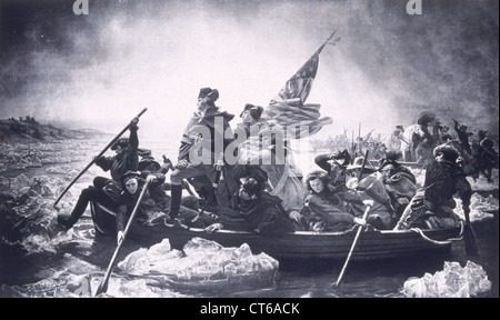 George Washington crossing the Delaware River in Trenton, New Jersey on ...