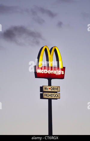McDrive signs at a McDonald's fast food restaurant Stock Photo - Alamy