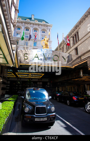 United Kingdom, London, The Strand, Savoy hotel designed by architect T ...