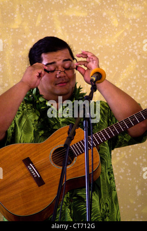 Tuahine Troupe musician from University of Hawaii, performs at the 2012 ...
