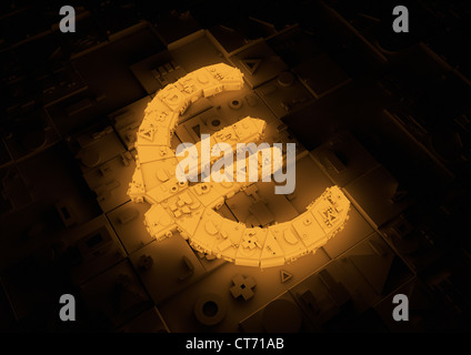 render of a detailed futuristic euro symbol Stock Photo - Alamy
