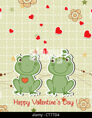 frogs in love vector illustration Stock Photo - Alamy