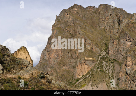 A ruined Inca storage building at Ollantaytambo, Peru Stock Photo - Alamy