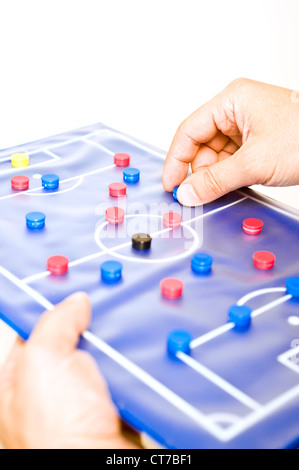 soccer trainer showing schemes on a tactic board Stock Photo - Alamy