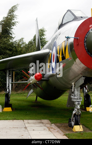 English Electric Lightning F.MK53 ZF588 RED TOP Missile East Midlands Aeropark Park, alongside ...