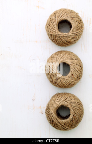 Ball of Textured Natural Hemp String Isolated on White Background Stock ...
