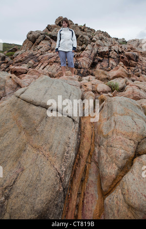 Metamorphic gneiss outcrop at Canal rocks, Western Australia Stock ...