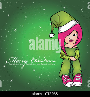 emo kid on a christmas background Stock Photo - Alamy