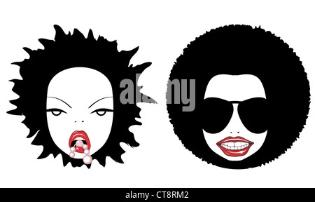 funny funky faces with beautiful lips and sunglasses Stock Photo - Alamy