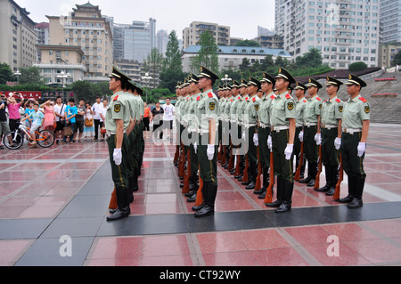chinese armed police at Chongqing people's Square in chongqing,china ...