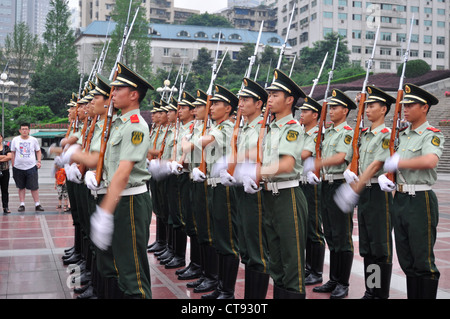 chinese armed police at Chongqing people's Square in chongqing,china ...