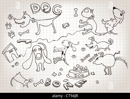 vector funny hand drawn doodles Stock Photo - Alamy