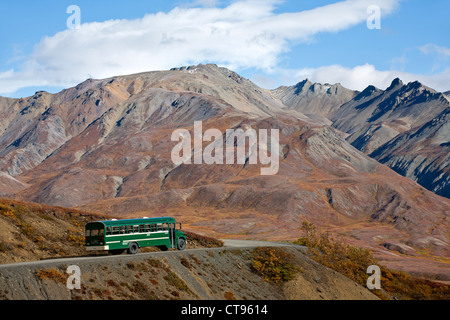 Shuttle bus. Denali National Park. Alaska. USA Stock Photo - Alamy