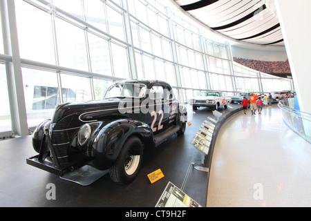 cars on display at the NASCAR hall of fame museum in Charlotte, North ...