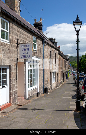 Rothbury High Street, Northumberland, England UK Stock Photo - Alamy