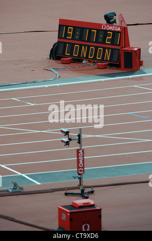 Scoreboard of the athletics sport track Stock Photo - Alamy