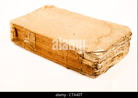 XVIII century old book, very damaged Stock Photo - Alamy