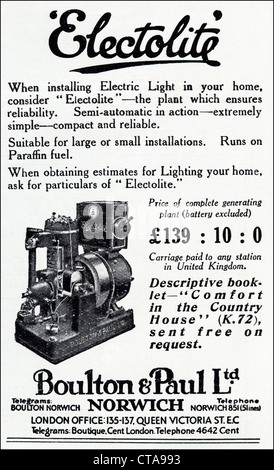Original 1920s vintage print advertisement from English country ...