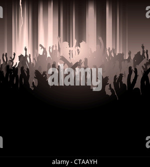 vector concert poster with crowd Stock Photo - Alamy