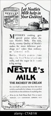 Advertisement - Nestle's Milk Stock Photo - Alamy