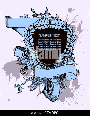 vintage crest with scroll vector illustration Stock Photo - Alamy