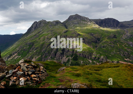 Langdale Pikes from Side Pike, Lake District, Cumbria, England Stock ...