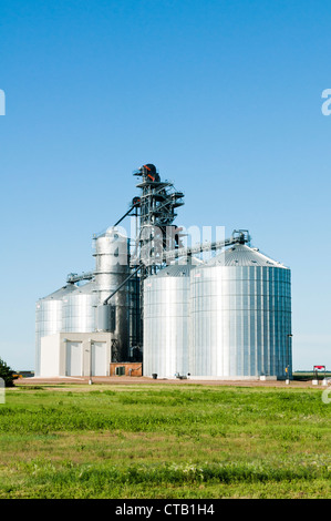 A modern grain elevator for unit train loading is shown in South Dakota ...