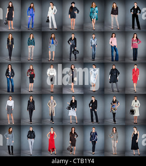 girls in different clothes, collection from 35 pieces Stock Photo - Alamy
