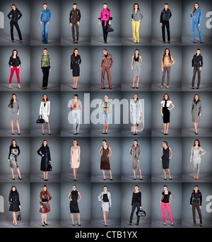 girls in different clothes, collection from 35 pieces Stock Photo - Alamy