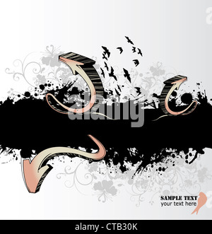 vector grunge background with 3d arrows Stock Photo - Alamy