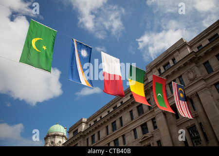 Flags of the participating nations at the 2012 London Olympics are ...