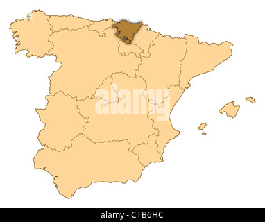 Basque Lands, political map. Basque Country, an autonomous community in ...