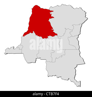 Equateur, province of Democratic Republic of the Congo. Grayscale ...