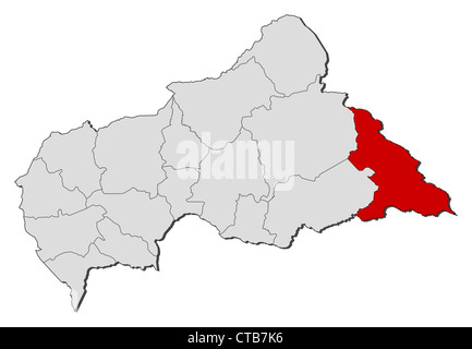 Haut-Mbomou, prefecture of Central African Republic. Bilevel elevation ...