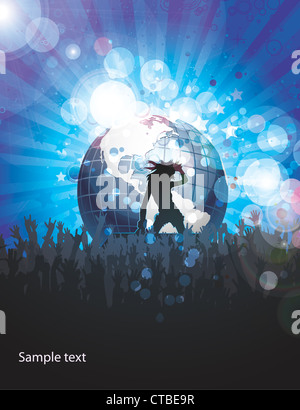 vector concert poster with crowd Stock Photo - Alamy