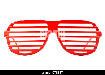 A red shutter shades sunglasses on yellow seamless background Stock ...