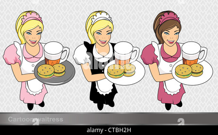 vector waitress set Stock Photo - Alamy