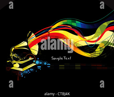 vector colorful concert poster with gramophone saxophone Stock Photo ...