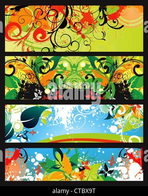 vector vintage floral banners set Stock Photo - Alamy