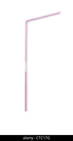 Red plastic straw isolated on white background Stock Photo - Alamy