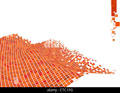 illustration of organic wave surface made of brown squares Stock Photo ...