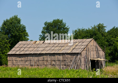 Bark Longhouse at Ganondagon State Historic Site, Victor, New York ...