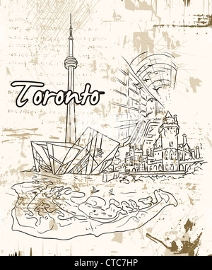 toronto doodles vector illustration Stock Photo - Alamy