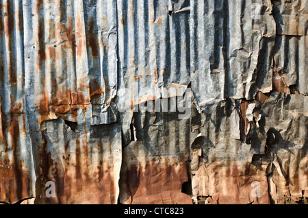 Old brown color zinc wall Stock Photo - Alamy