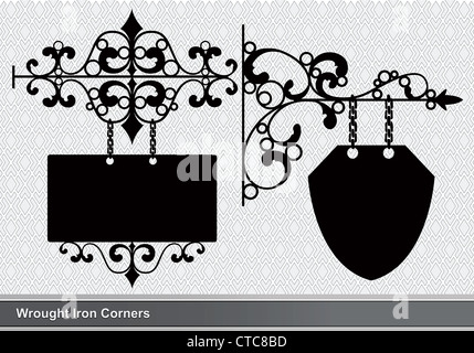 vector vintage wrought iron signs Stock Photo - Alamy