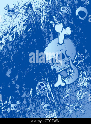 emo background with skulls vector illustration Stock Photo - Alamy