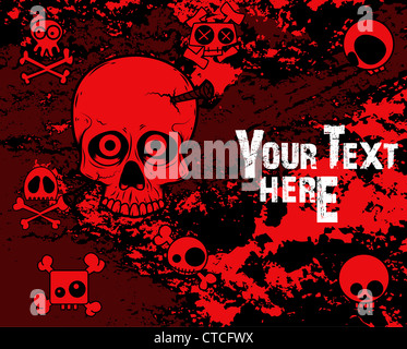 emo background with skulls vector illustration Stock Photo - Alamy