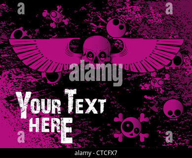 emo background with skulls vector illustration Stock Photo - Alamy