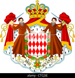 Coat of arms of the Principality of Monaco Stock Photo - Alamy